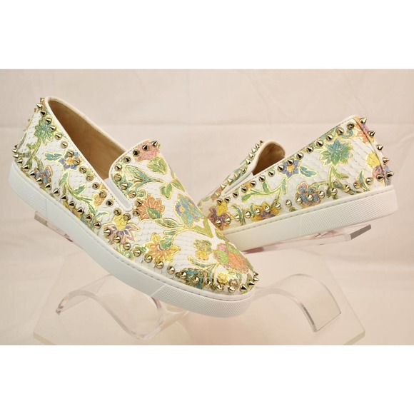 Christian Louboutin | Shoes | Nib Louboutin Pik Boat White Floral ...